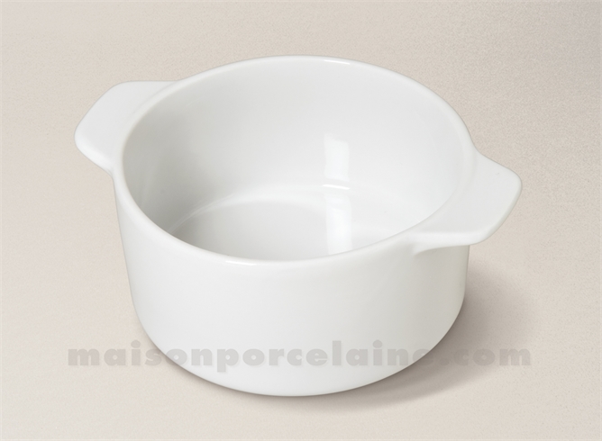 CAQUELON PORCELAINE BLANCHE A FOUR GM 17.5X14X7 - Maison de la Porcelaine